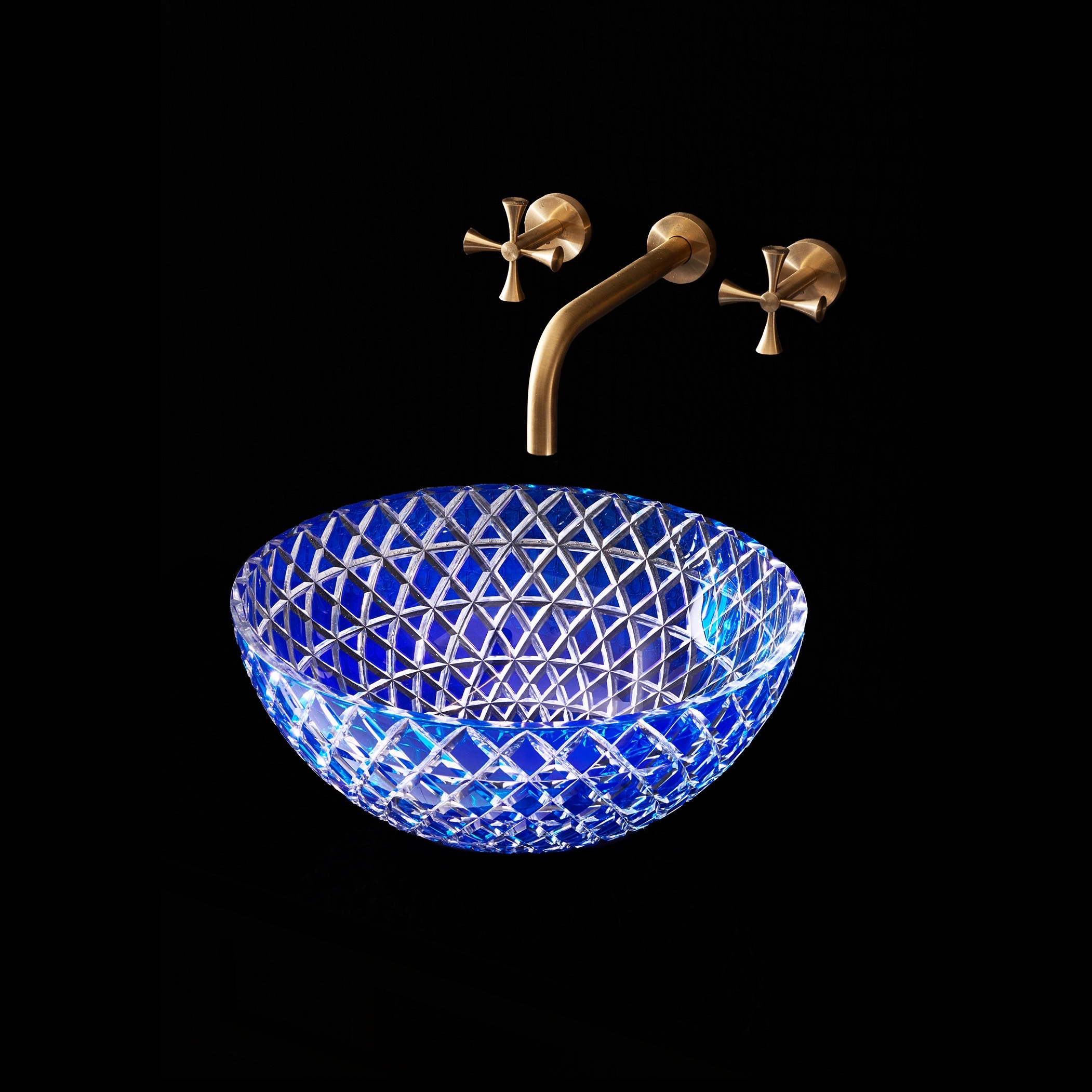 Luxurious Crystal Lucia Blue Basin | London Basin Company