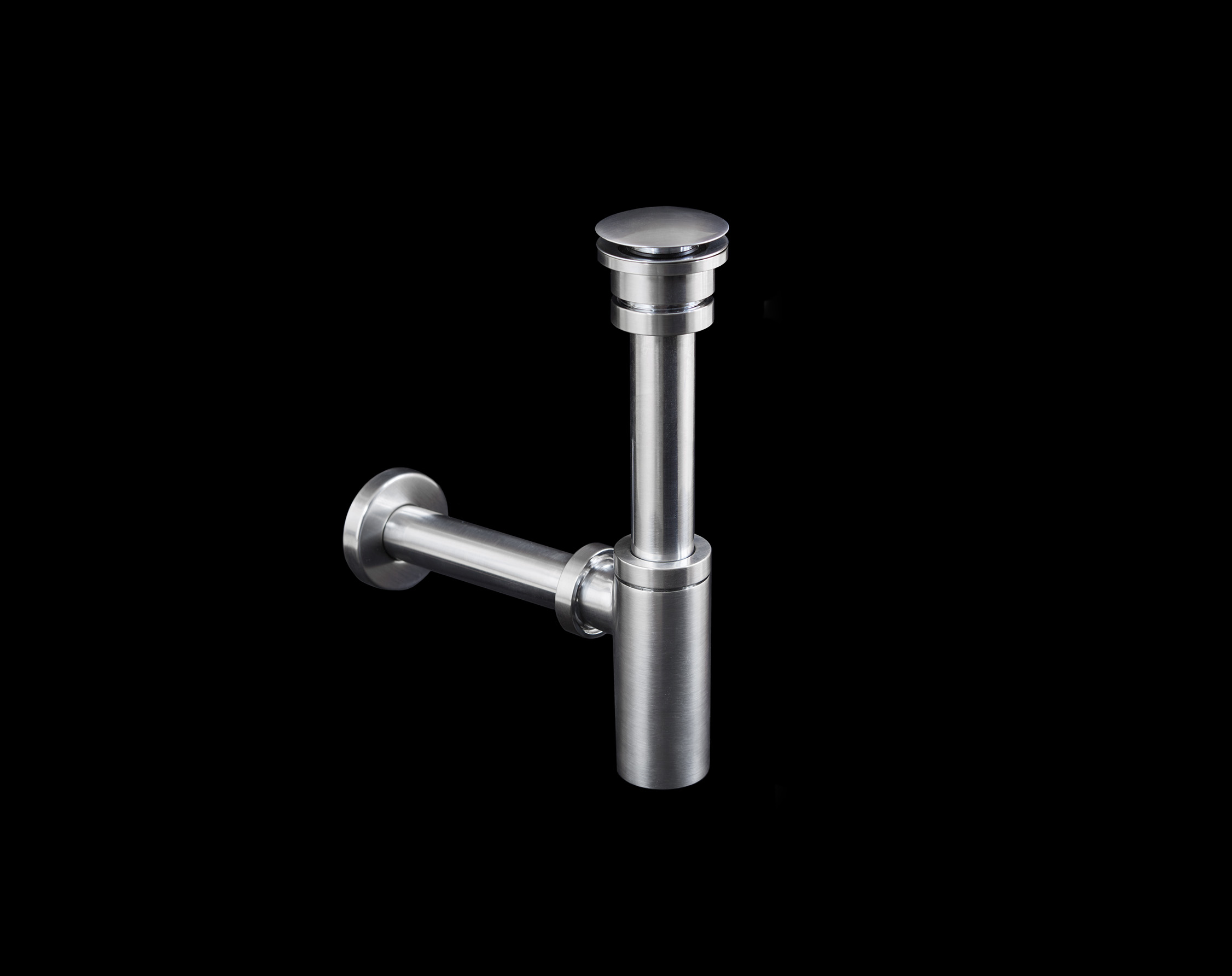 Jasper Waste & Trap in Brushed Chrome | London Basin Company