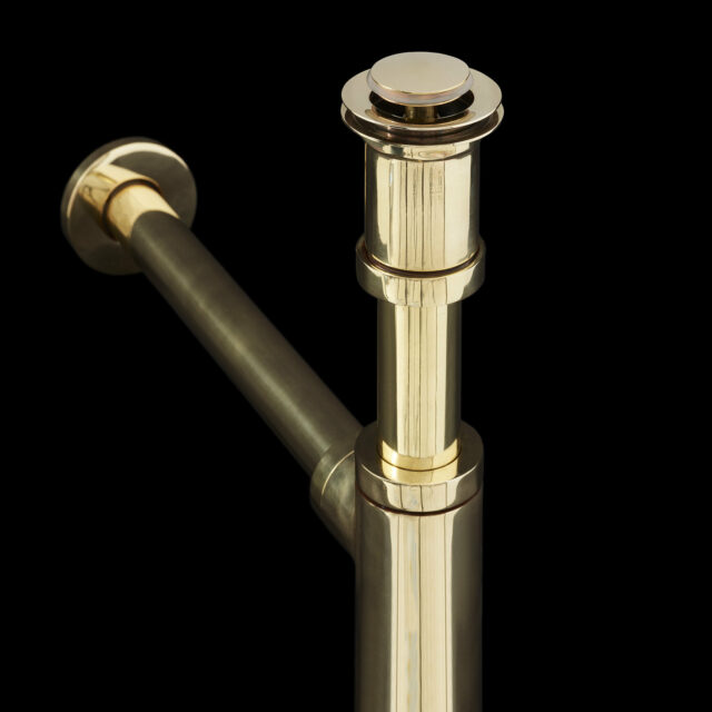 Theo Waste & Bottle Trap - Polished Brass - London Basin Company