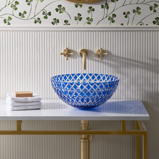 Luxurious Crystal Lucia Blue Basin | London Basin Company