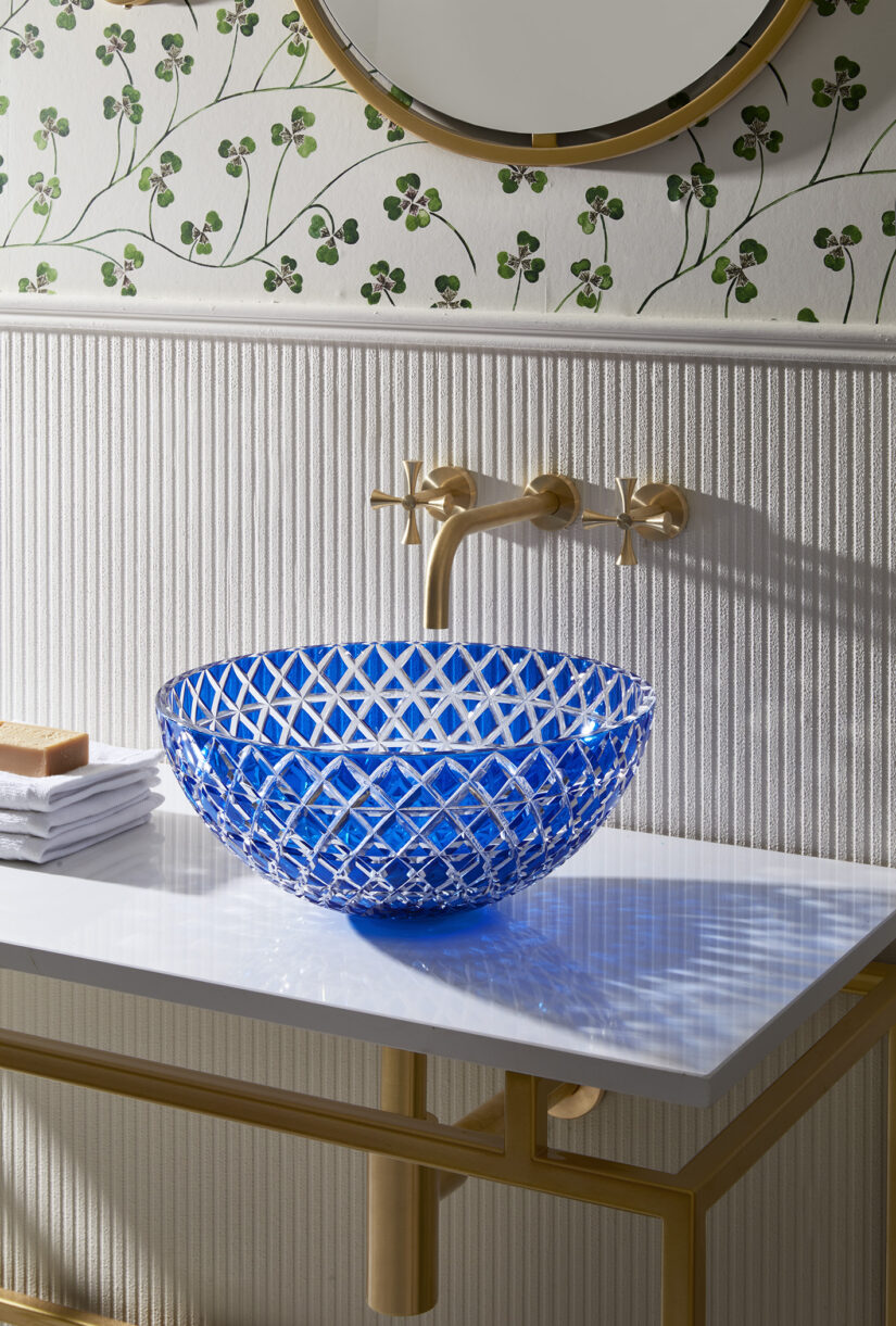 Luxurious Crystal Lucia Blue Basin | London Basin Company