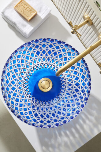 Luxurious Crystal Lucia Blue Basin | London Basin Company